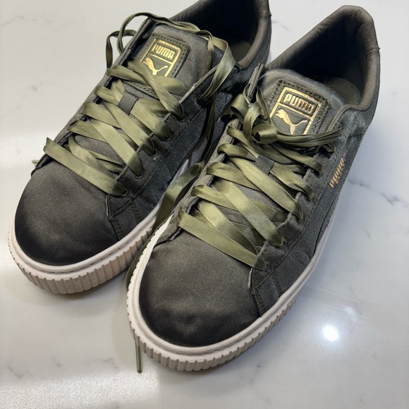 Puma | Shoes | Puma Olive Green Sneakers | Poshmark